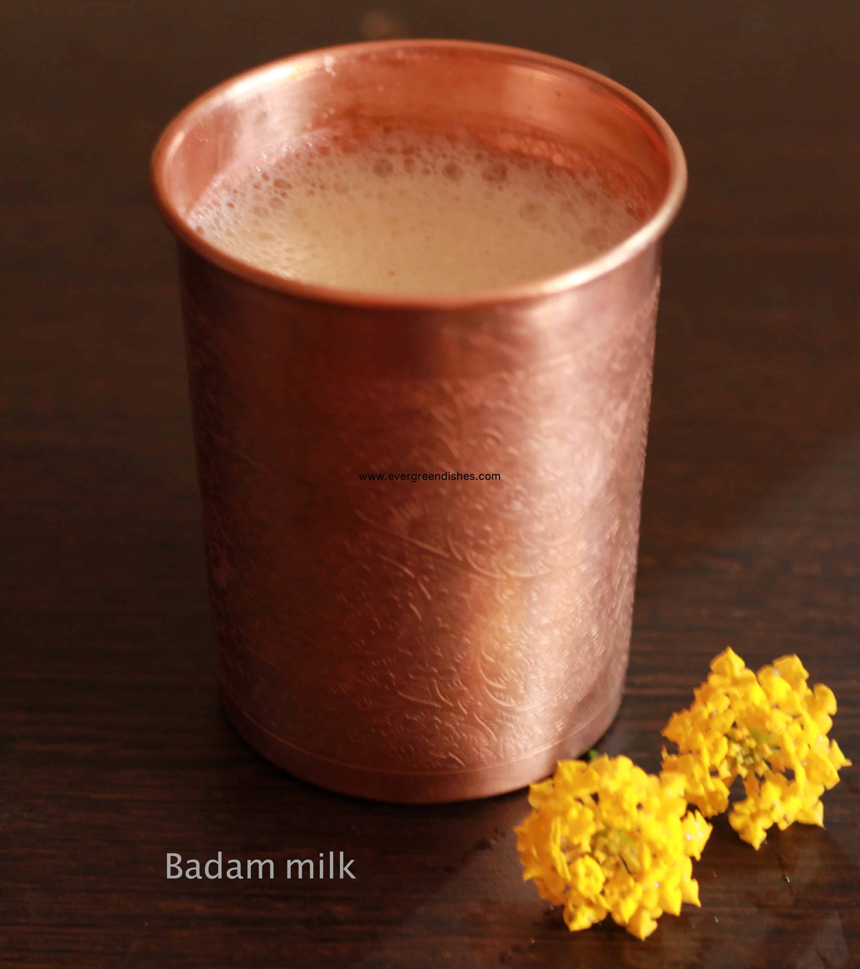evergreendishes — Badam Milk | how to make instant badam milk